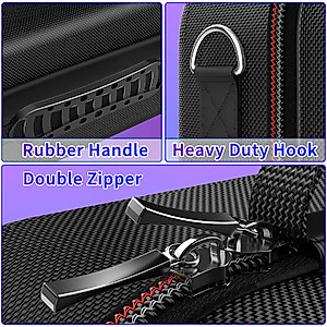 Mooroer Steam Deck Case, 2024 Upgrade Steam Deck Carrying Case, Large Capacity Storage Case for Steam Deck/Steam Deck OLED Console & Accessories, Built-in AC Adapter Charger Storage, Black