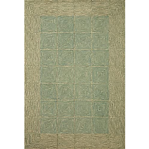 Loloi Chris Loves Julia x Francis Collection FRA-02 Green/Natural, Contemporary 9'-3" x 13' Area Rug