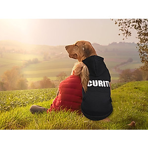 Uteuvili Dog Hoodie Security Dog Sweater Soft Brushed Fleece Dog Clothes Dog Hoodie Sweatshirt with Pocket Dog Sweaters for Large Dogs(XL),Black