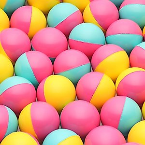 Assorted Colorful Bouncy Balls 1.26 inch (32 mm) 50 psc - Rubber Balls for Toddlers Mixed Pattern Style Bouncy Balls for Kids Small Balls for Babies - Party Favors Pinata Stuffers Gifts Toys & Games