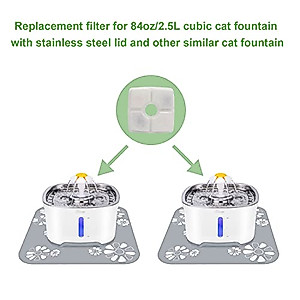 Wonder Creature Cat Fountain Filter for Cubic Cat Water Fountain Stainless Steel Top, 8 Carbon Filters 4 Foam Filters Pack for Cubic Cat Fountain, Elliptical Cat Fountain Filter