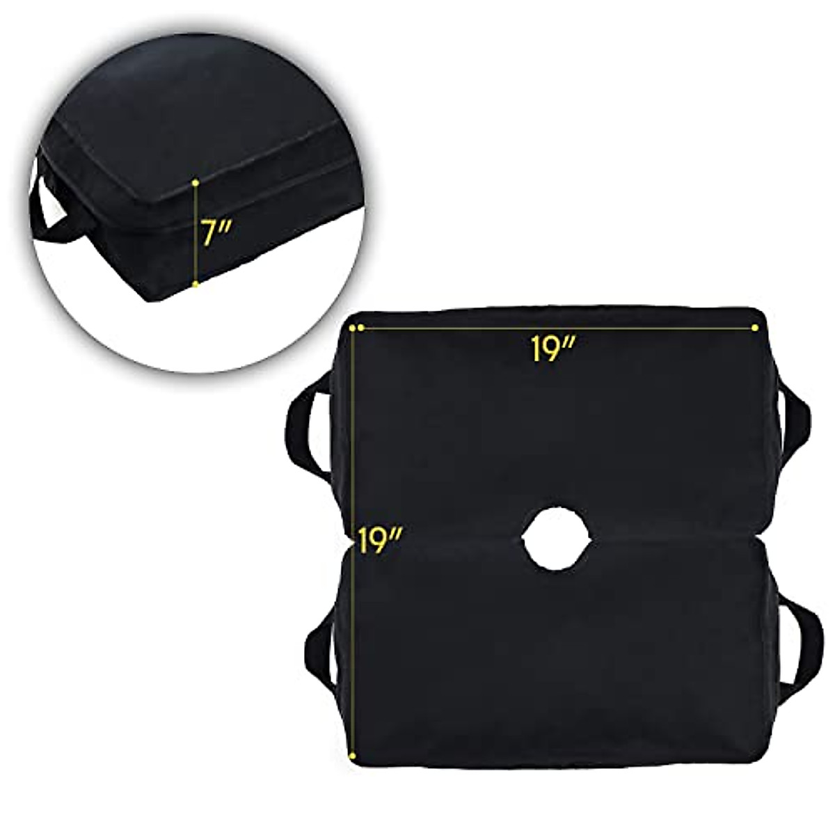 Trademark Innovations UMBSE-WT-SQ 18" Square Fillable Detachable Umbrella Base Weight, Black