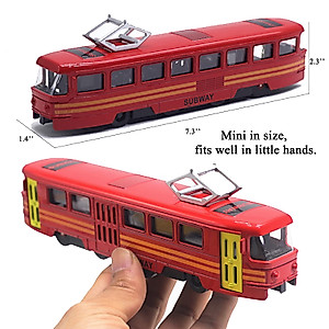 OTONOPI Toy Train Set Subway Bullet Train High Speed Locomotive Engine Die Cast Model Car for Kids Pack of 4