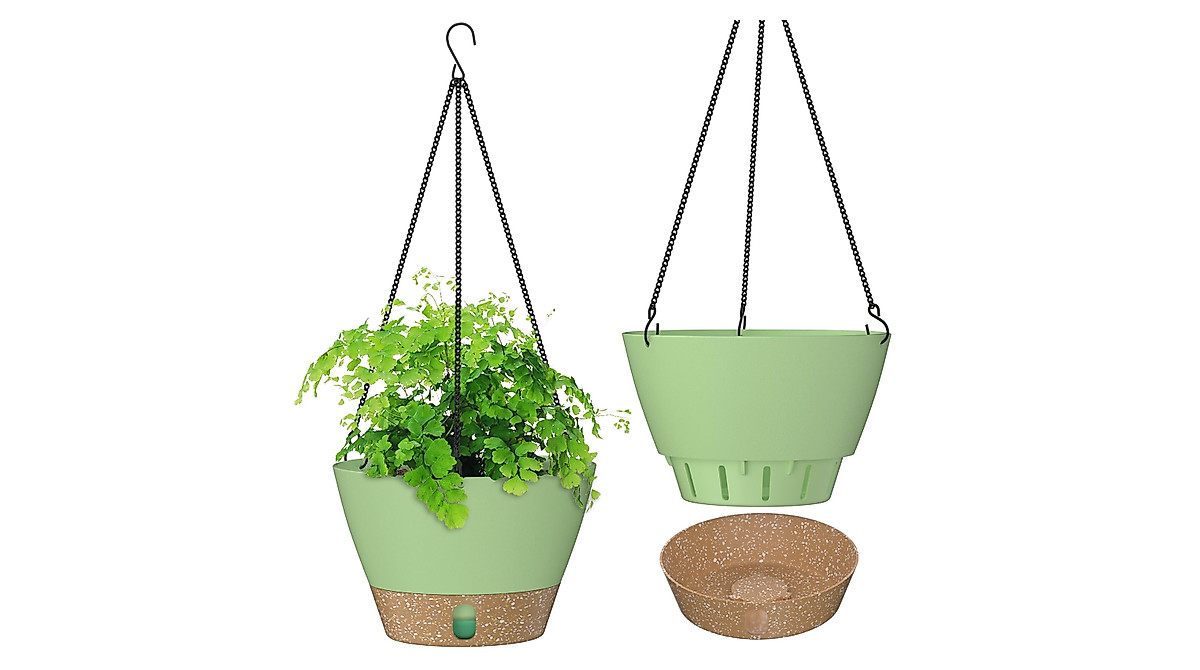 ZMTECH Self-Watering Hanging Planters Set of 2 - Gray