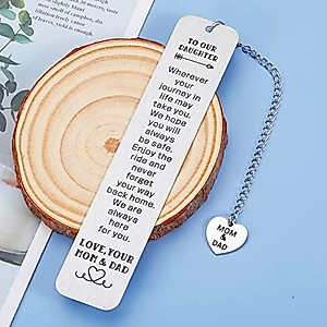 Christmas Gifts for Daughter from Mom and Dad Inspirational Bookmark Stocking Stuffers for Teens Girl Birthday Presents from Father for Daughter in Law Stepdaughter Graduation Back to School Gifts