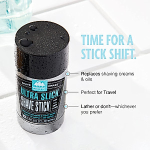 Pacific Shaving Company Ultra Slick Shave Stick - No Mess Body Shaving Stick with Moisturizing Coconut Oil - Travel-Friendly, Good for All Skin Types, Unisex (2.5 Oz)