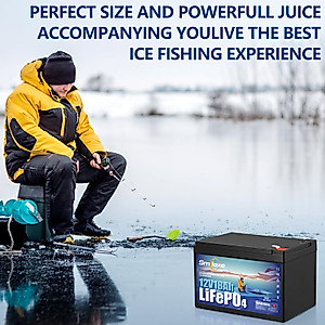 Smilaxe 12V 18AH Lifepo4 Lithium Battery, Prefect for Marine, UPS, Backup, Rid on Car, Trolling Motor, Fish Finder, Power Wheel, Built in 20A BMS