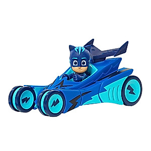 PJ Masks Catboy & Cat-Car, 2-Piece Articulated Action Figure and Vehicle Set, Blue, Kids Toys for Ages 3 Up by Just Play