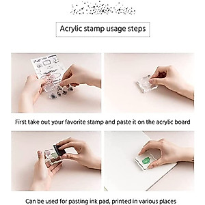 4Sheet Text Number Background Clear Stamps for Card Making Transparent Silicone Stamps Rubber Stamps Seal for DIY Scrap Booking Decoration Album Crafts