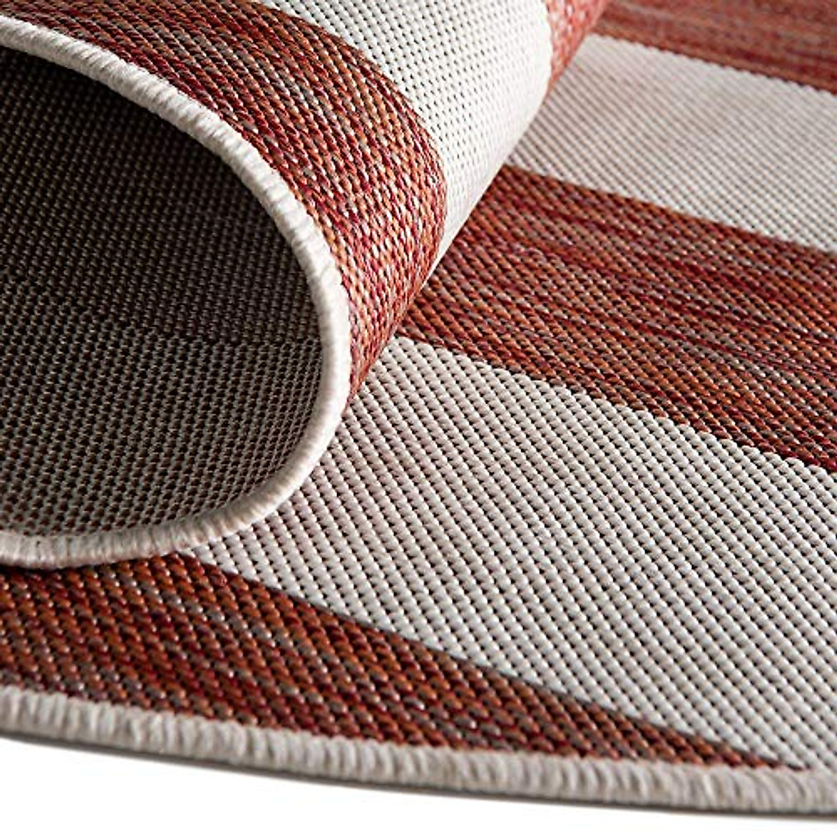 Jill Zarin Jill Zarin Outdoor Collection Area Rug (4' 1" Round, Red/ Blue)