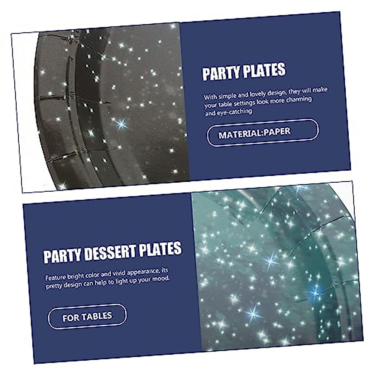 jojofuny 24 Set Space Tablecloth Kids Dinnerware Disposable Paper Plates Party Paper Plate Outer Space Party Decorations Star Plates Fork Paper Tray Tableware Tissue Blue Props Child Abs