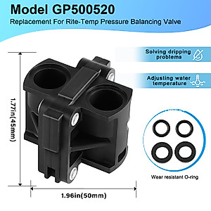 2 Pack GP500520 Pressure Balancing Unit Cartridge, Compatible with Kohler GP77759, GP77886 Shower Cartridge Replacement, for Rite-Temp and Single Handle 1/2" Pressure Balancing Shower Faucet Valve