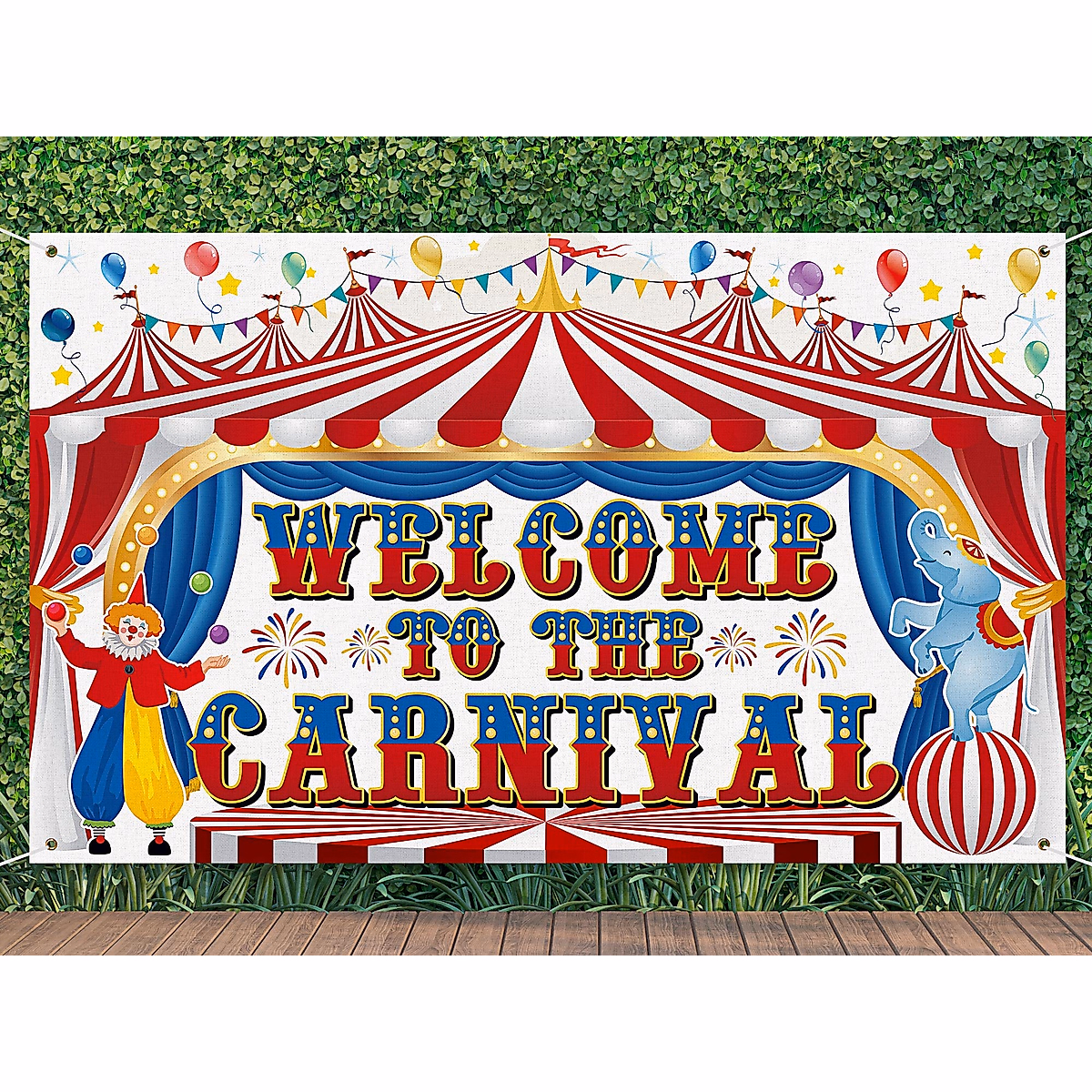 Large Circus Carnival Backdrop Welcome to the Carnival Banner Backdrop Photo Background for Carnival Circus Theme Party Decorations Kids Birthday Party Supplies Photo Booth Props, 71 x 43 Inch