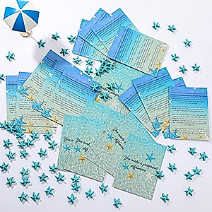 90 Pieces Starfish Story Mini Keepsake Appreciation Notecards Small Starfish Story Card and Miniature Starfish Bead Folded Starfish Notecard for Teacher Sister Colleague Students Friends