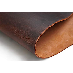 Tooling Leather Square 3.6mm-4.0mm (9-10oz) Thick Finished Full Grain Cow Hide Leather Crafts Tooling Sewing Hobby Workshop Crafting Leather Heavy Weight (Rust Red, 6"x12")