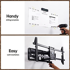 Pipishell TV Wall Mount Bracket Full Motion for 50-90 Inch OLED QLED Flat Curved TV with 29 Inch Extension Articulating Arm Swivel Tilt Level, Max VESA 800x400mm Up to 132 lbs Fits 16/18/24 Inch Studs