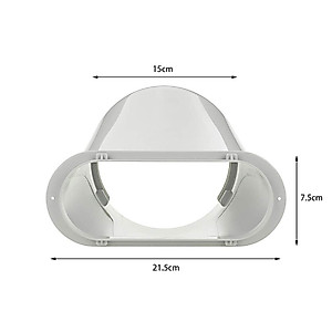 FOLOU 5.9 inch Air Conditioner Portable Exhaust Hose Window Adapter, AC Tube Connector for Vent Seal Kit Plate, Portable Air Conditioning Flat Body Duct Interface Pipe Accessories 15*1.5*7.5cm