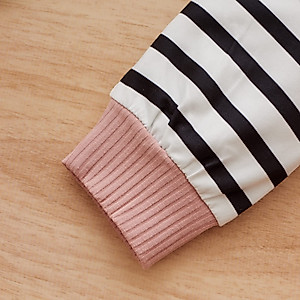 Thorn Tree Newborn Baby Girls Clothes Cotton Suit Cute Baby Kid Infant Toddler Play Wear Fall Winter Rainbow Outfits (Pink Rainbow & Strip Pants, 9-12 Months)