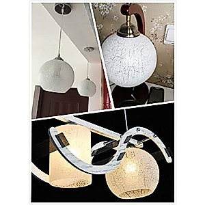 ANYE Milky White Crack Globe Glass Lamp Shade for Pendant Lights Chandelier and Other Compatible Lamps