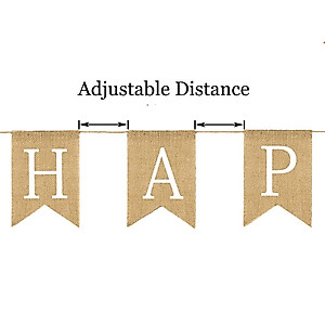 Happy 30th Birthday Banner Burlap Durable 30th Birthday Anniversary Decorations Bunting Garland Backdrop for Him Men Her