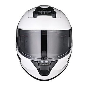 AHR Full Face Motorcycle Helmet Lightweight Street Bike Helmet with Storage Bag Great Ventilation & Streamlined Design for Touring Racing, Run-F3 DOT Approved (White, XX-Large)