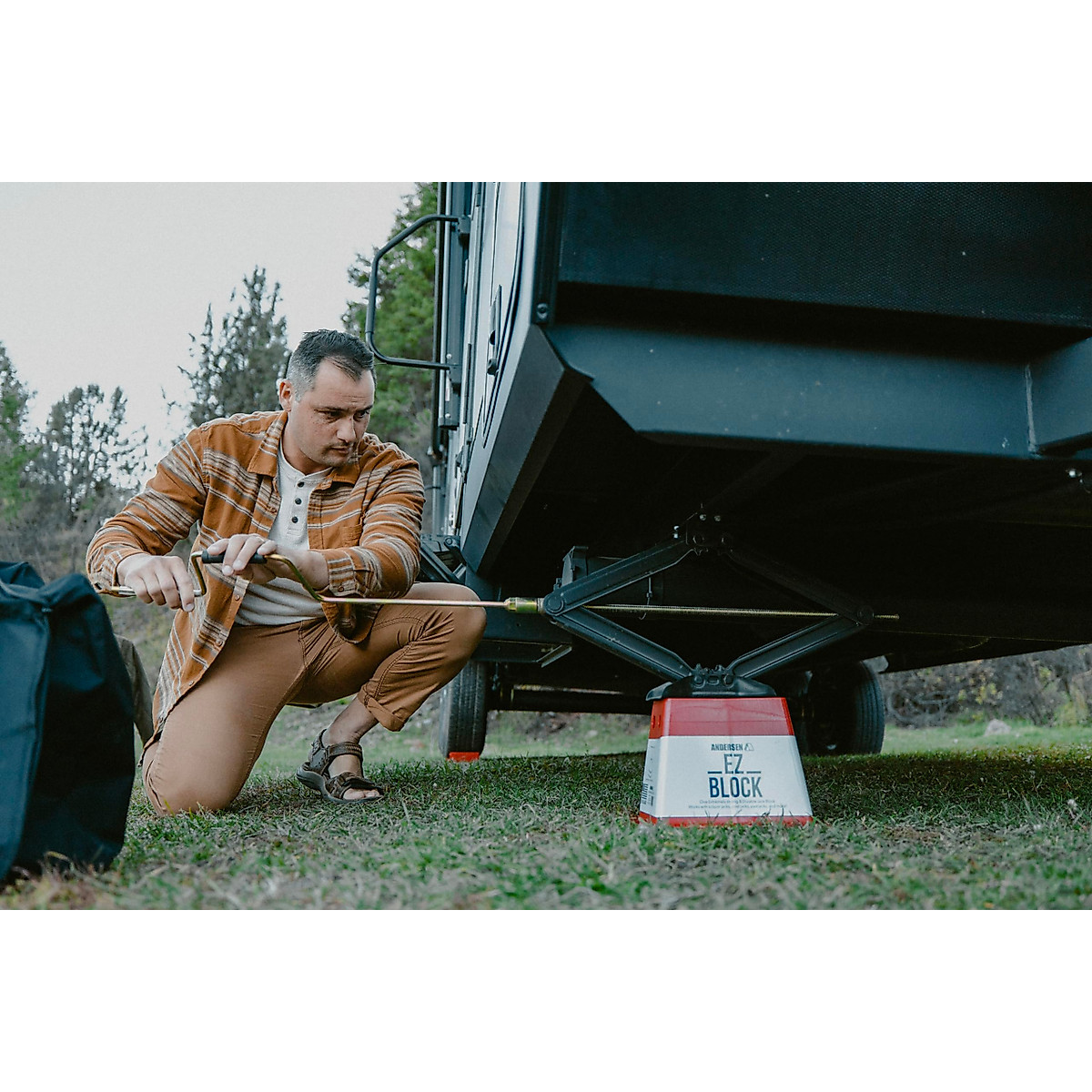 ANDERSEN HITCHES | RV Accessories | 4-Pack EZ Jack Blocks Leveling System | RV Stabilizer Stands | Heavy Duty Camper Level for RVs | 3621