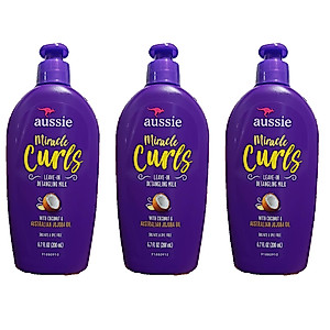 Aussie Miracle Curls Leave-In Detangler Milk 6.7 Ounce (200ml) (3 Pack)