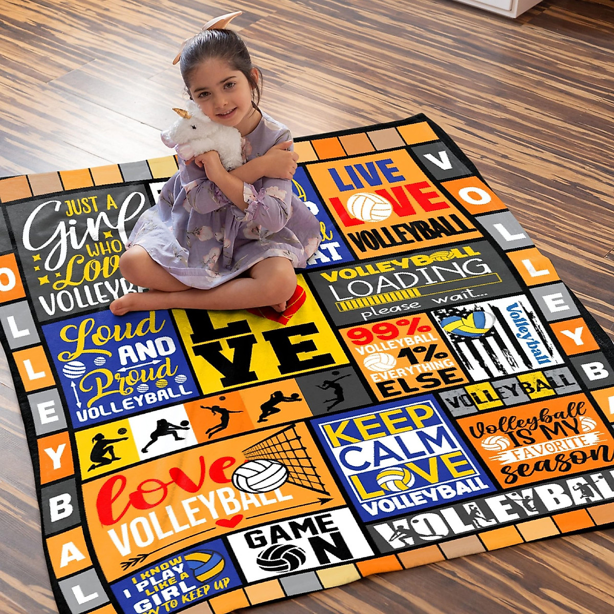 Volleyball Blanket Throw,Volleyball Gifts for Teen Girls Coach,Gifts for Volleyball Lovers,Super Soft Flannel Blanket for Sofa Couch Bed- Plush Warm Cozy Bed Home Decor,40"x50"for Kids/Baby