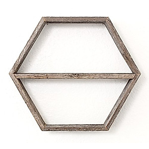 BarnwoodUSA | Rustic Wood Hexagon Shelf - 100% Up-Cycled Reclaimed Wood