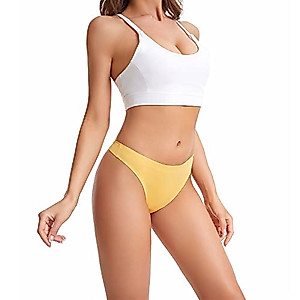 Summth Womens Thong Underwear 10 Pack V-Shape Thong Panties Soft and Breathable Thongs for Lady Multicolor Size L