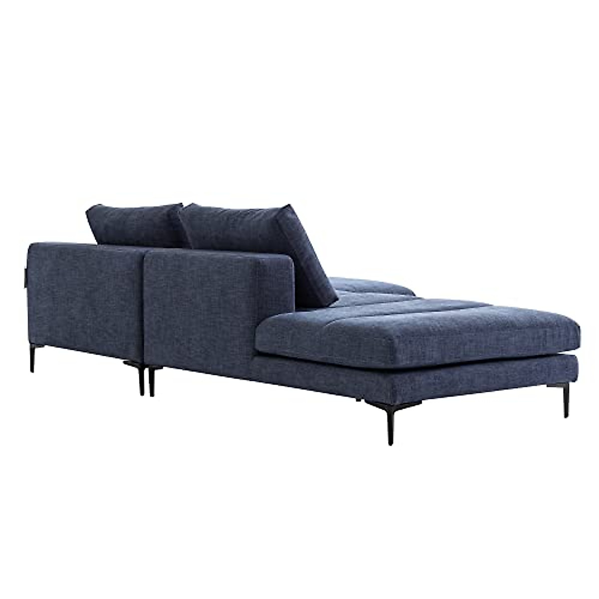 Acanva Luxury L-Shaped Corner Sectional Sofa Bed, Extra Wide Comfy 2-Piece Couch with Chaise, Adjustable Armrest, Right Hand Facing Seating, Jewelry Blue
