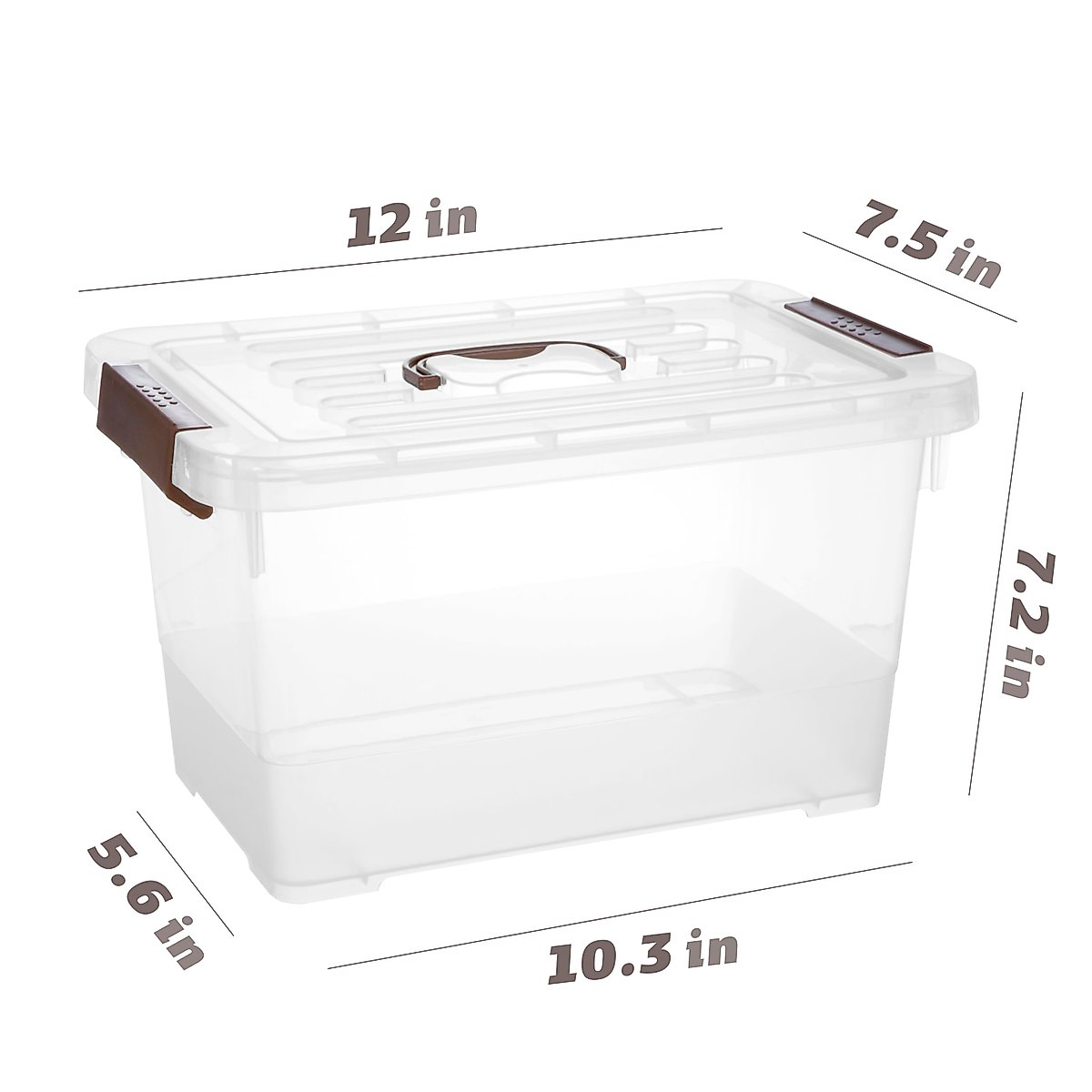 YYXB 4 Pack-Plastic Storage Bins with Lids and Handle, Clear Plastic Latching Box for Storage, Stackable Storage Containers for Organizing, Multi-Purpose, 6 Quart