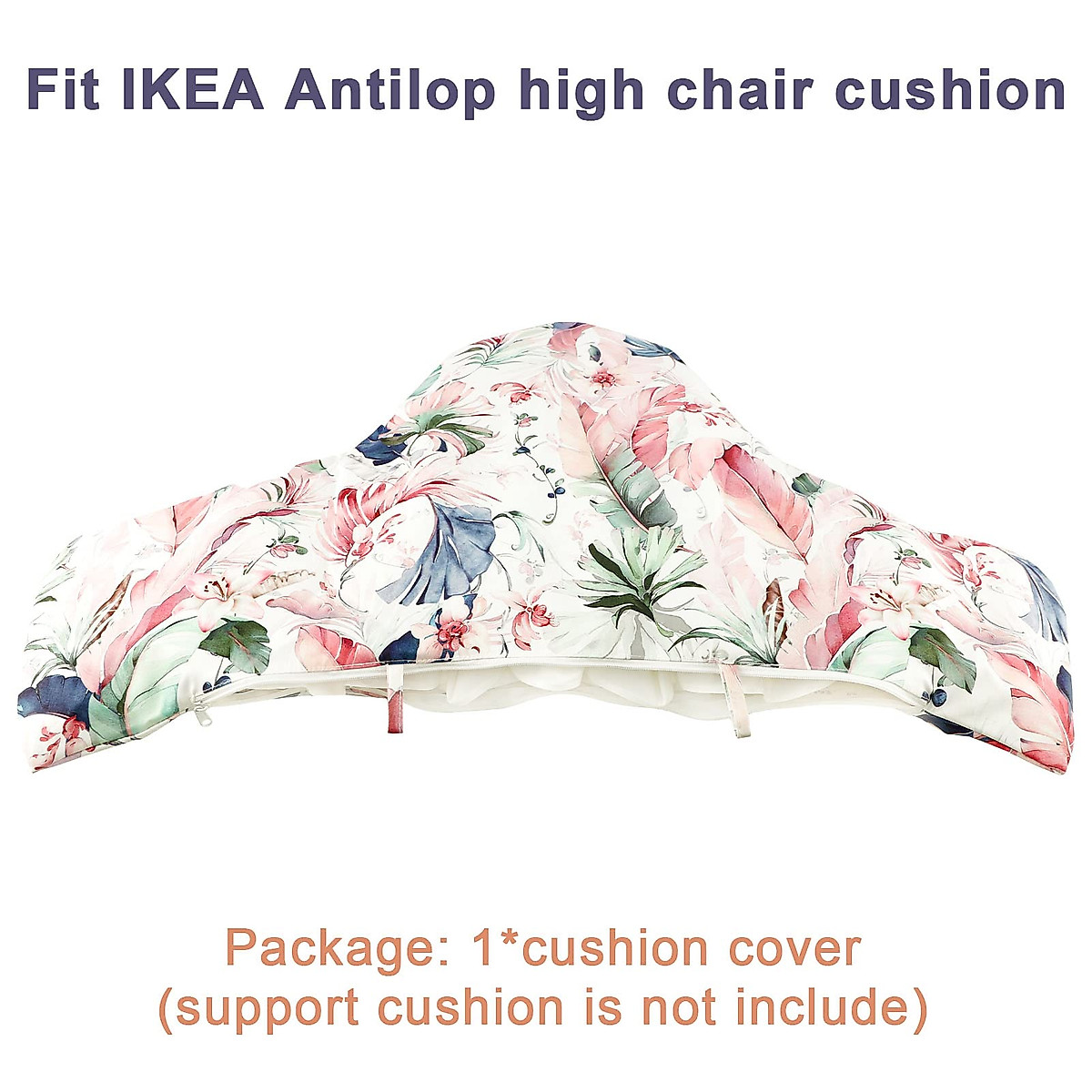 CARUILI Baby High Chair Cushion Cover, Inflatable Cushion Cover, High Chair Accessories, Removable and Machine Washable, Plant Printed (Cover Only)