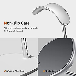 BENKS Desktop Headphone Stand Universal Headset Holder Hanger Mount Aluminum with Protective Silicone Pad, Gaming Headset Accessories, Compatible with AirPods Max, Beats, Bose, Sony and so on (White)