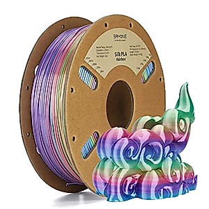 3D Printer Filament，Enisina Silk Rainbow PLA Filament 1.75mm with Gradient Five Colors，Compatible for FDM 3D Printer