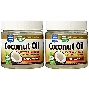 Natures Way Coconut Oil, Extra Virgin, Organic, 16 Ounces Each (Pack of 2)