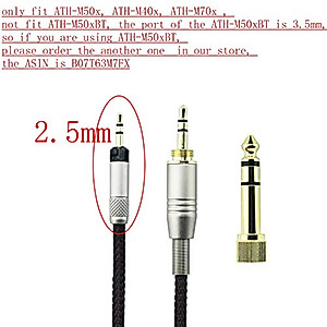 NewFantasia Replacement Upgrade Cable for Audio Technica ATH-M50x, ATH-M40x, ATH-M70x Headphones 1.2meters/4feet