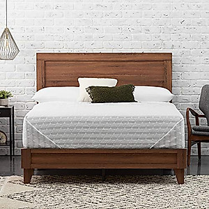Edenbrook Delta Full Bed Frame with Headboard – No Box Spring Needed – Compatible with All Mattress Types – Wood Slat Support – Full Size Wood Platform Bed Frame – Southern Oak