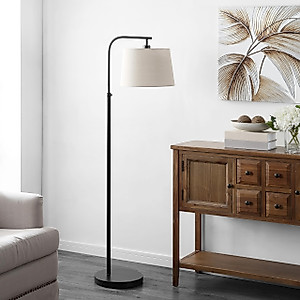 Safavieh FLL4085A Lighting Collection Winley Oil Rubbed Bronze Adjustable 65-inch (LED Bulb Included) Floor Lamps, White