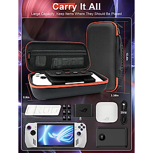 Lersyco Carrying Case for Rog Ally, Rog Ally handheld Case with Hard Shell, Black Rog Ally Carry Bag for Buttons/Joysticks Protection, Protective Travel Case
