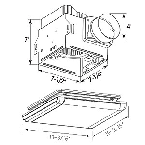 Homewerks 7146-80-MS Bathroom Fan Integrated Dimmable LED Light Humidity Sensor Exhaust Ventilation 1.5 Sones 80 CFM, Smart Motion White