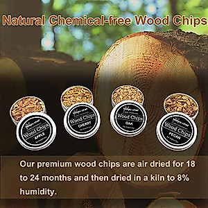 Cocktail Smoker Kit with Torch, Whiskey Smoker Kit, Bourbon Smoker Kit, Older Fashioned Drink Smoker Kit with 4 Favors Wood Chips, Whiskey Gifts for Men/ Husband/ Dad (No Butane)