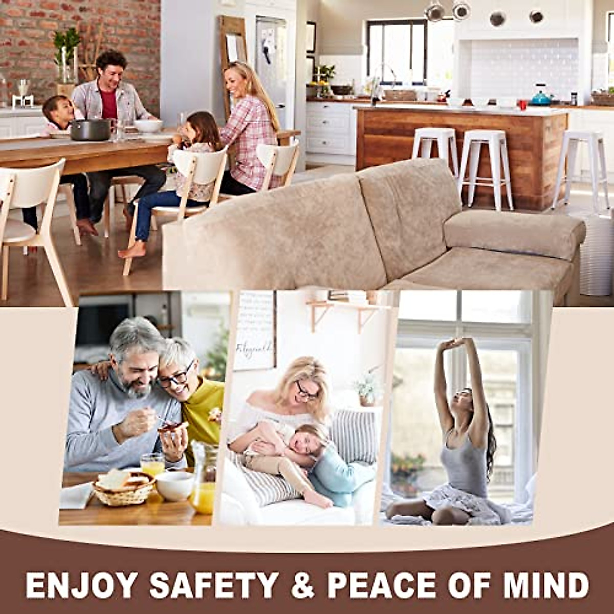 CZU Home Door Lock Security, Upgraded Safety Childproof Door Reinforcement Lock Latch (2-Pack), Extra Defend Door Lock for Inward Swinging Door