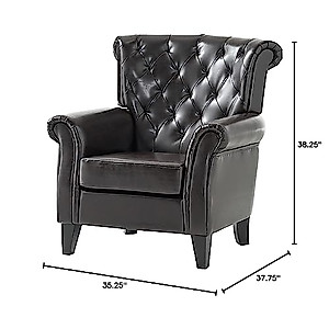 Christopher Knight Home Greggory Leather Club Chair, Hazelnut