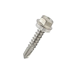 LIONMAX #10 × 1" Self Drilling Screws, Hex Washer Head Sheet Metal Screws, 304 Stainless Steel 18-8, Anti-Corrosion, 50 PCS