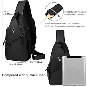 NUFR Sling Bag Sling Backpack Crossbody Bags for Women Men Chest Shoulder Bag Daypack for Hiking Walking Travel USB Charger Port