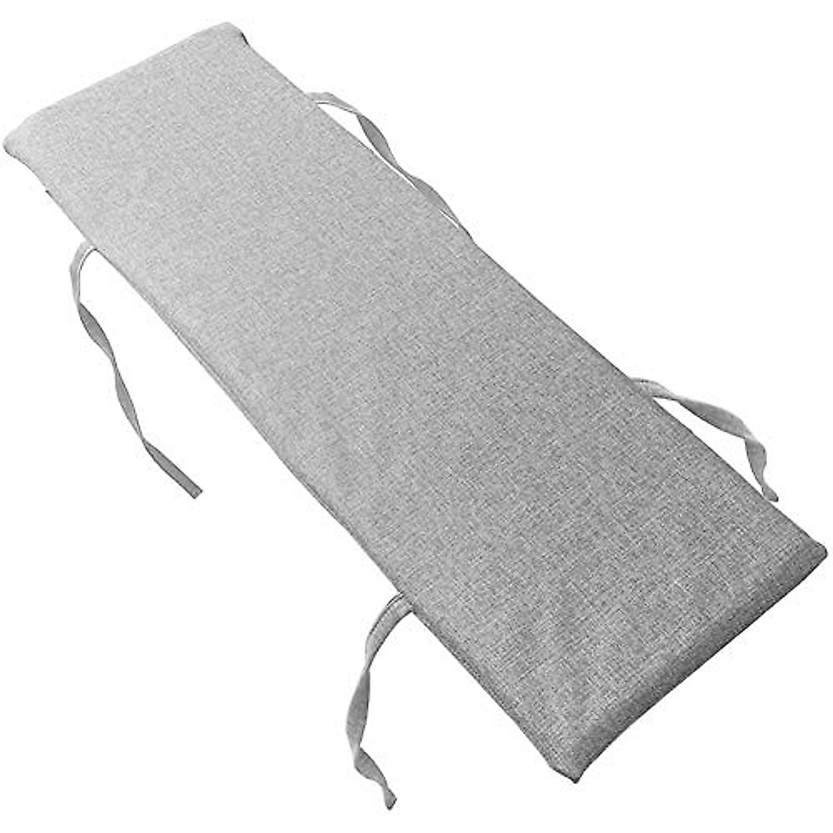 WanJing Porch Swing Seating Pad with Ties,Patio Rectangle Bench Cushion Garden Swing Loveseat Pad,Indoor Porch Fresco Replacement Mattress,Washable Dining Seat Pad, Light Grey, 48x14 inch