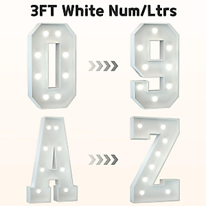 imprsv 3FT Marquee Numbers, Light Up Numbers, Marquee Numbers 1, Cool White Light Up Numbers for Party, Big Numbers for 1st 16st 21st Birthday Party Decorations,Large Cardboard, Anniversary Decor