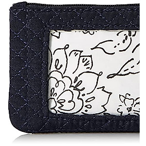 Vera Bradley Women's Microfiber Zip ID Case Wallet, Solid Navy, One Size