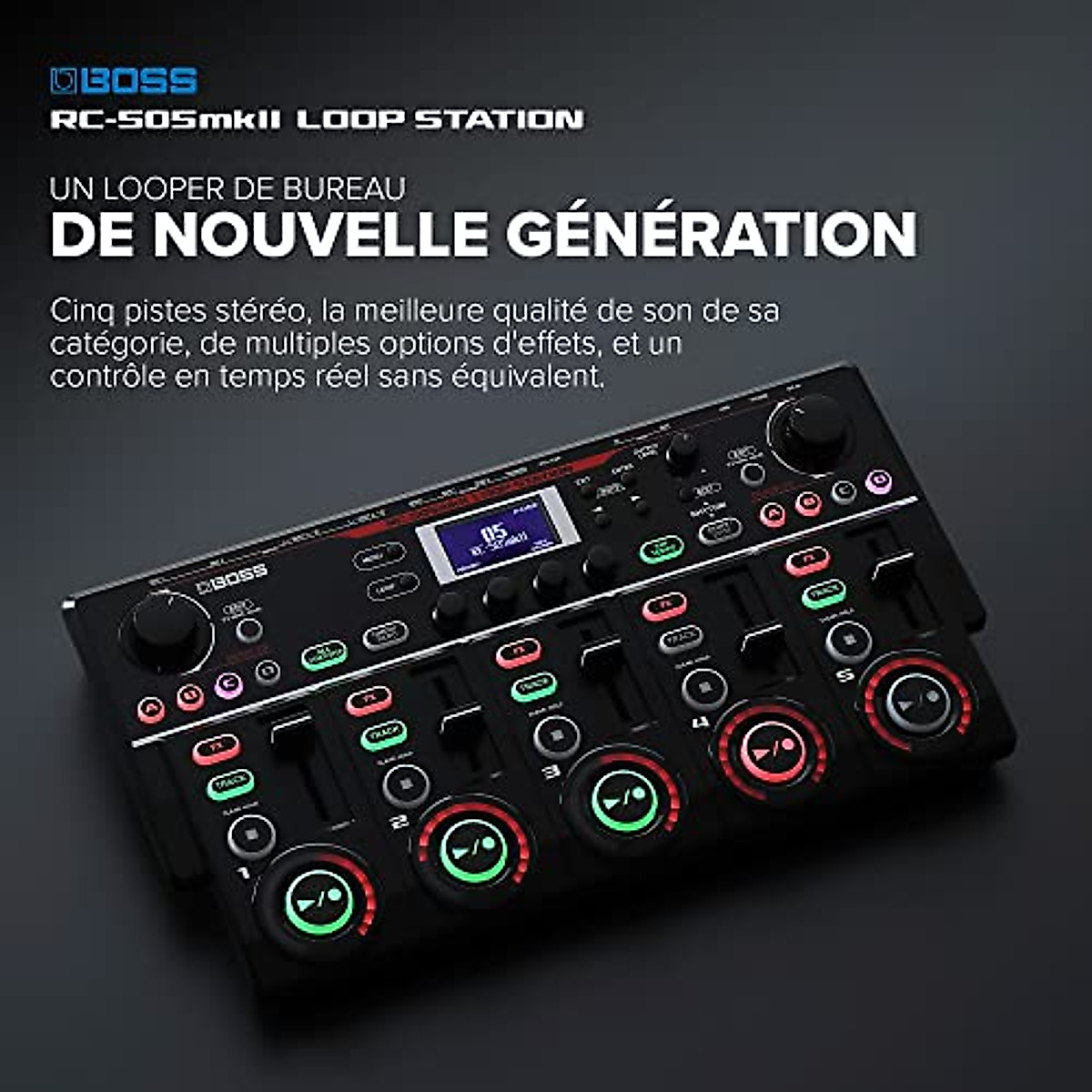 BOSS RC-505MKII Loop Station – The Industry Standard Tabletop Looper, Updated and Enhanced. Class-leading sound quality. Five simultaneous stereo phrase tracks. Input FX and Track FX sections.